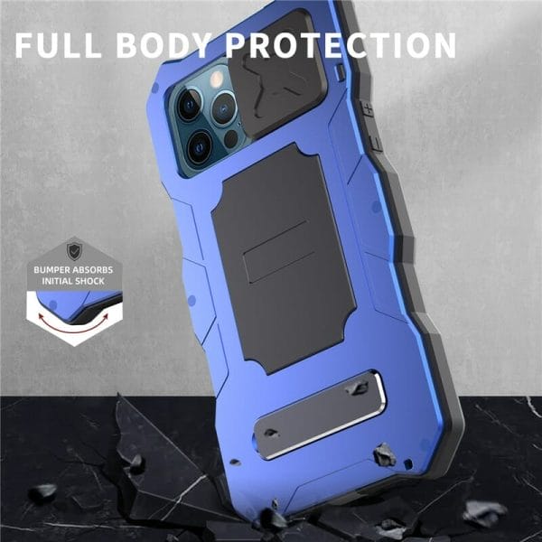 Rugged Armor Slide Camera Lens IPhone Case With Kickstand - The Armour Case