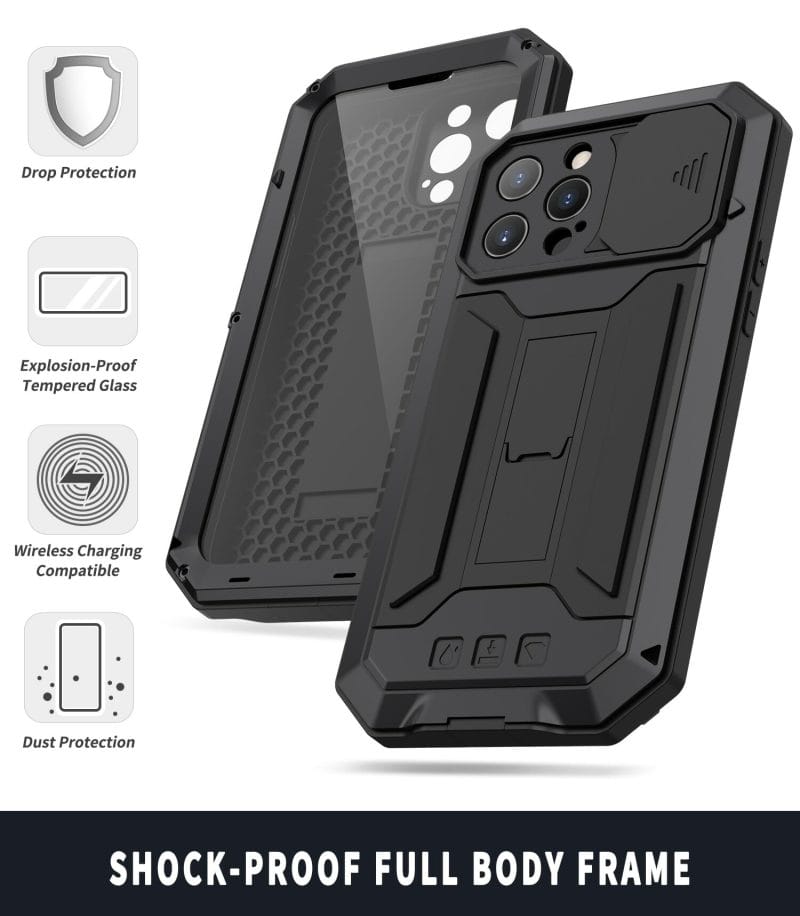Heavy Duty Metal Armour Case For IPhone 13 With Built Camera Protection ...